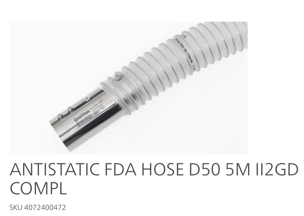 ANTISTATIC FDA HOSE D50 5M II2GD COMPL - ScrubVac