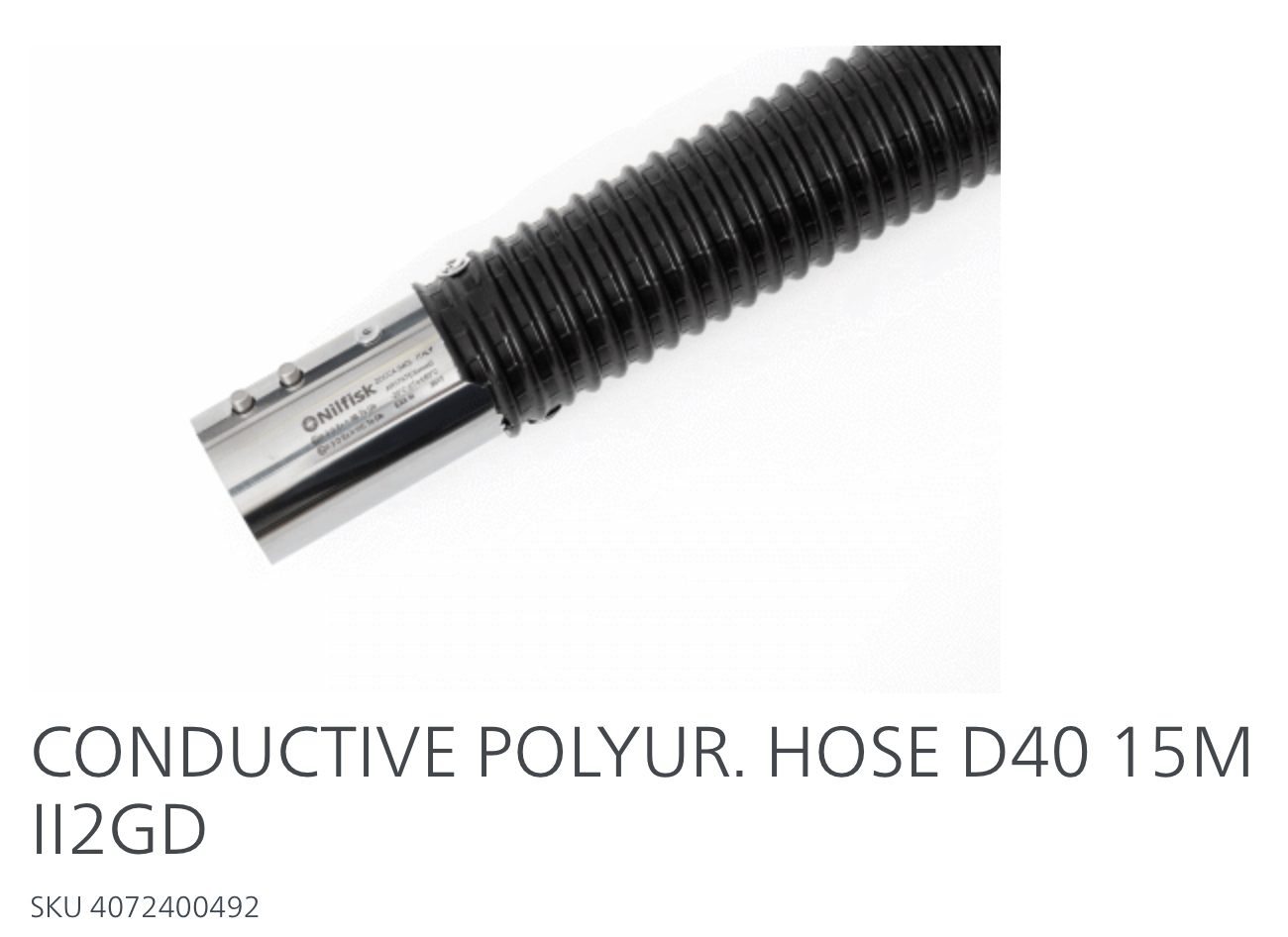 CONDUCTIVE POLYUR. HOSE D40 15M II2GD - ScrubVac