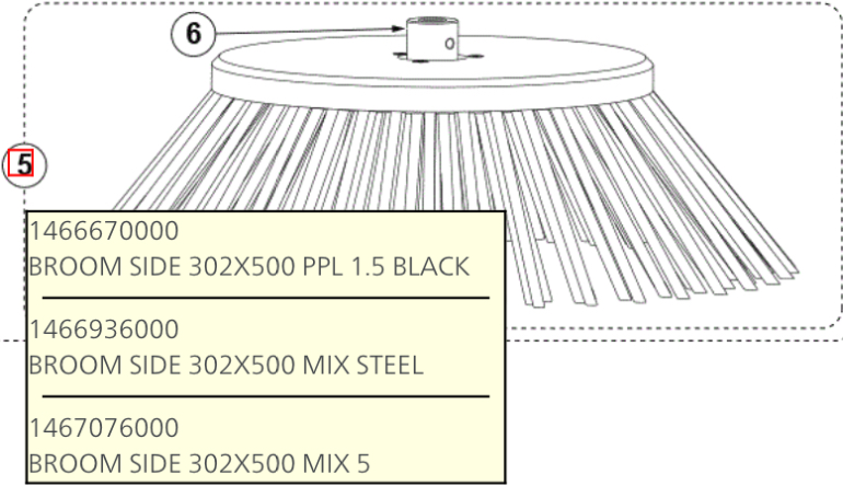 BROOM SIDE 302X500 PPL 1.5 BLACK - ScrubVac